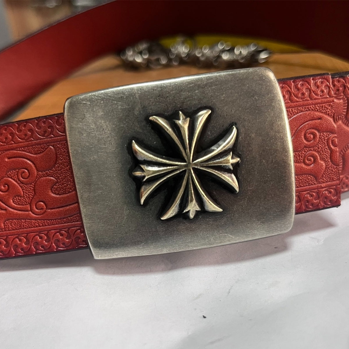 Malta Cross Buckle Solid Copper Belt Fastener Buckle,Old Silver Buckle ...