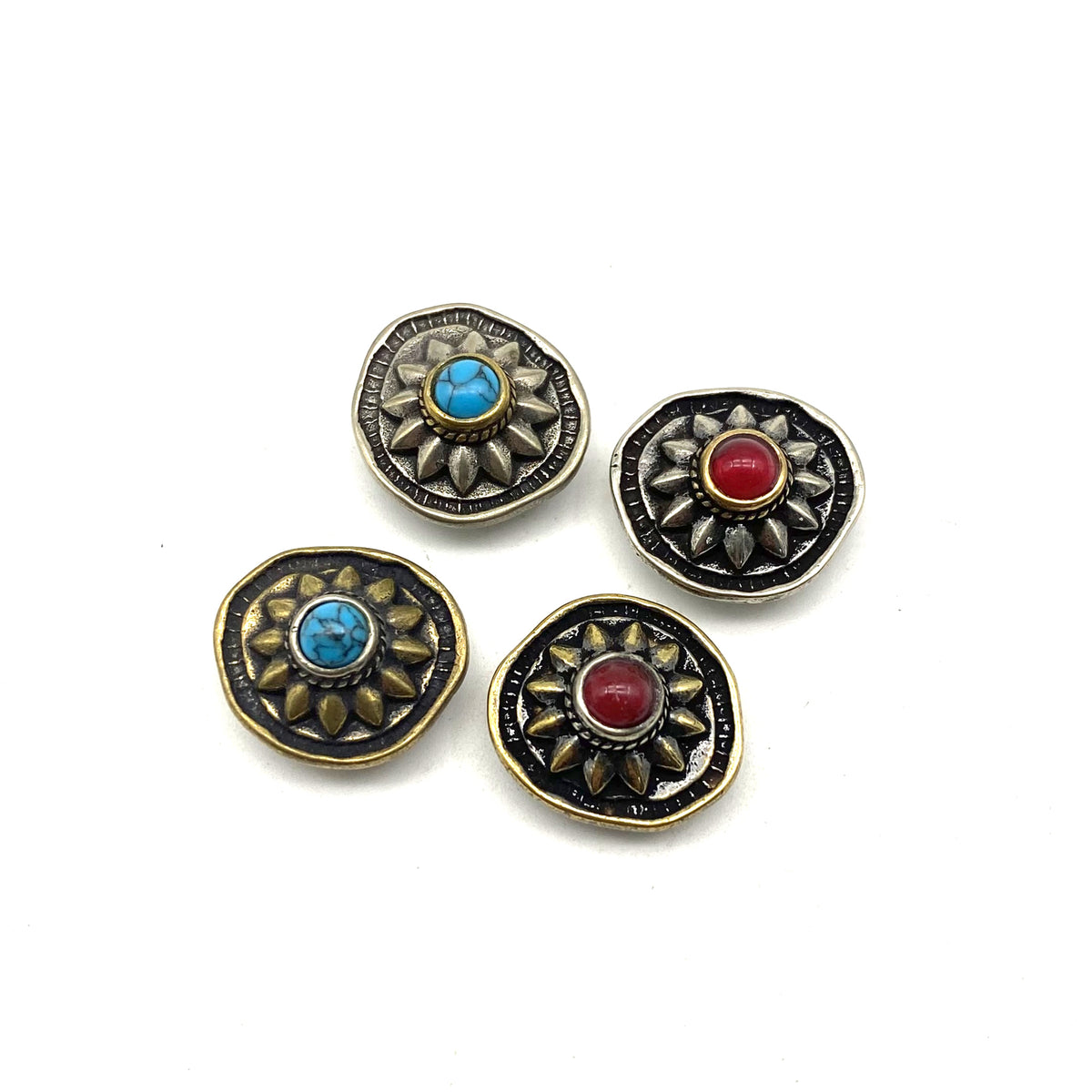 Baroque Style Turquoise Concho Rivets For Leather Goods – Metal Field Shop
