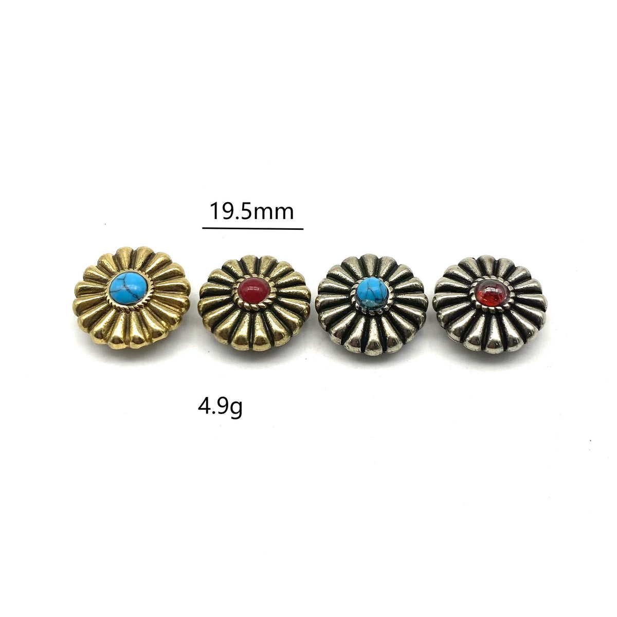 Turquoise Decorative Flower Conchos Rivets Screw Back Leather Repairin ...