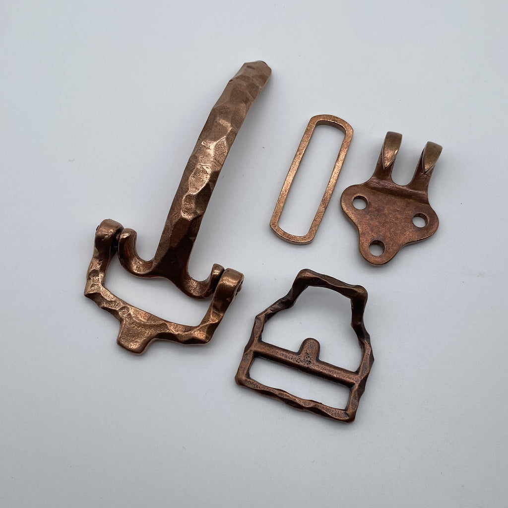 Hammered Copper Belt Hardware Set,Vintage Style Buckle, Tongue Buckle ...
