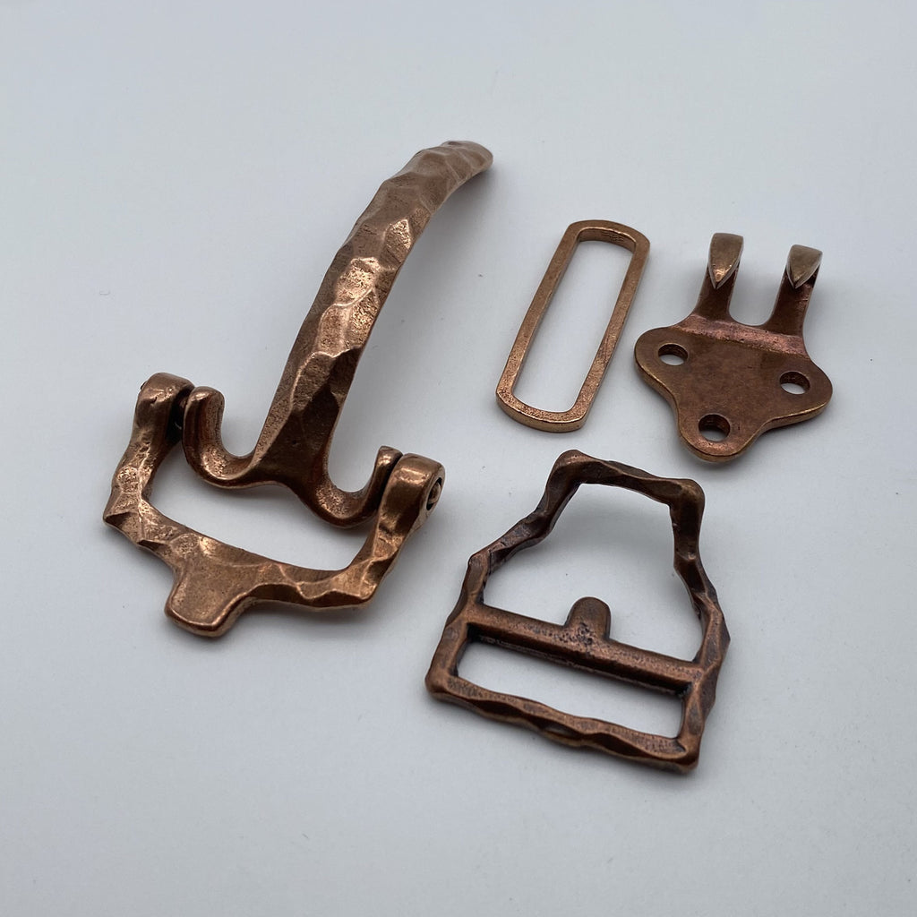 Hammered Copper Belt Hardware Set,Vintage Style Buckle, Tongue Buckle ...