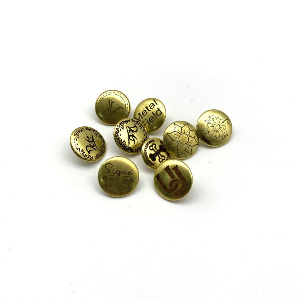 Personalized Logo/Text Brass Snap Closure 4size 8/10/12.5/15mm/Leather ...