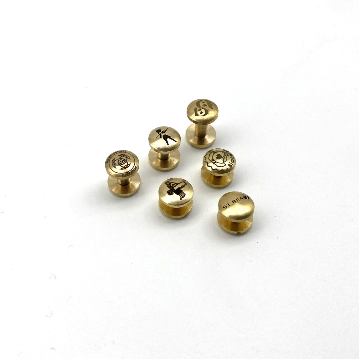 Personalized Text&Logo Arc Shape Brass Chicago Screw Rivets Leather Fa ...