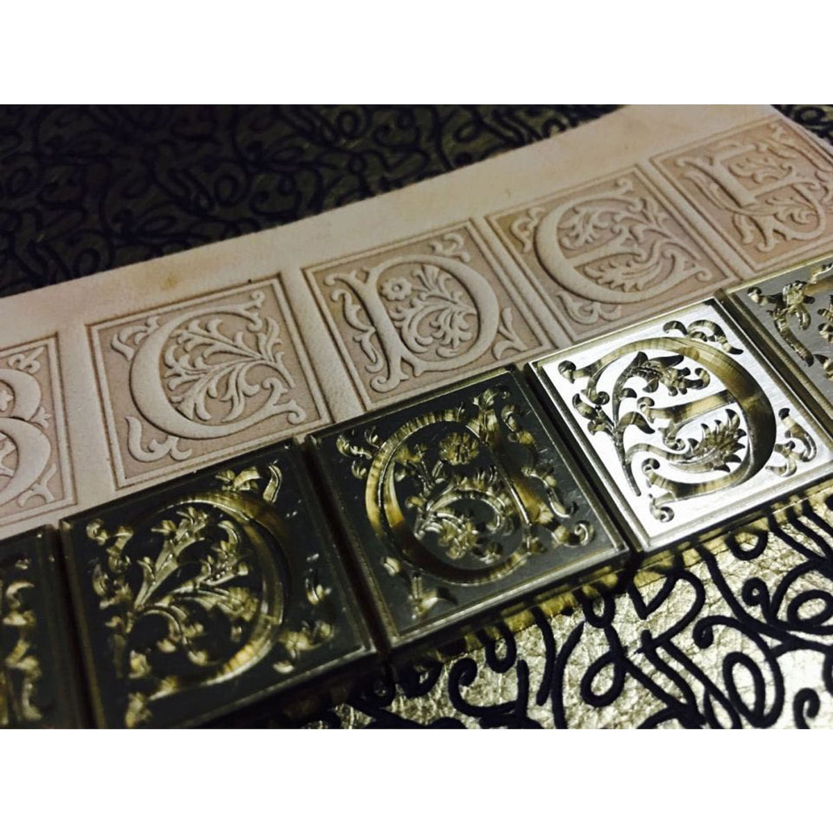 Floral Letters Brass Stamp Ornamental Capital Letters Logo Customized ...